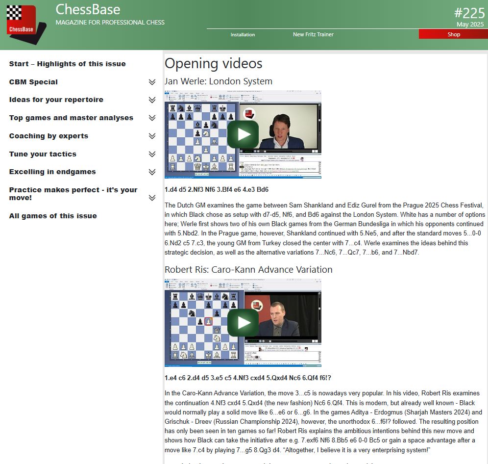 New: ChessBase Magazine #225 | ChessBase